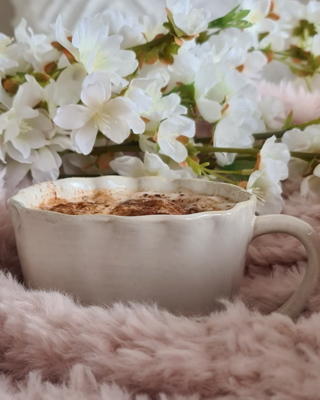 Fluted Tea Cup – Ceramic Vintage Style Coffee Cup | Indigo Rose
